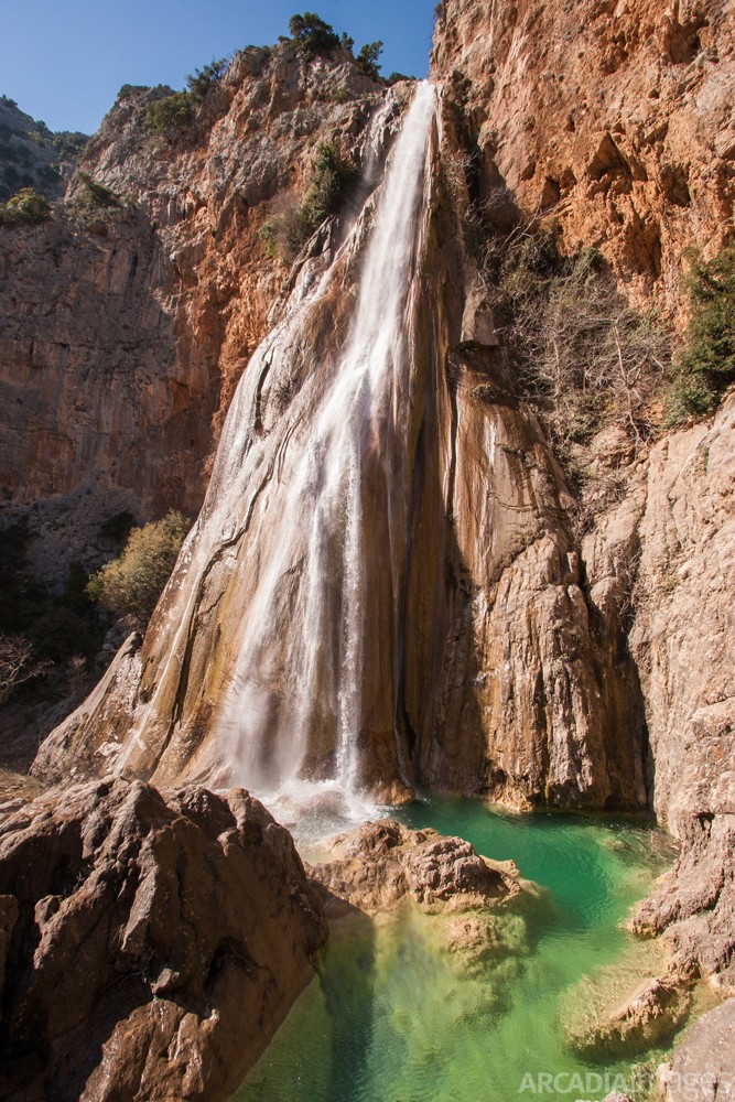 Orea's Frankish castle and Lepida waterfalls