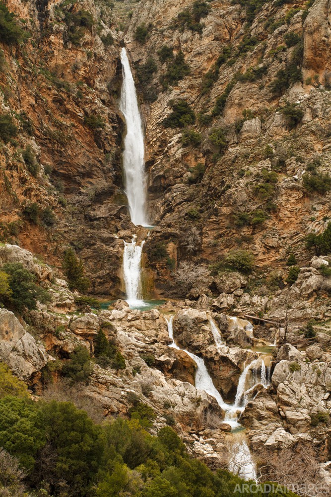 Orea's Frankish castle and Lepida waterfalls